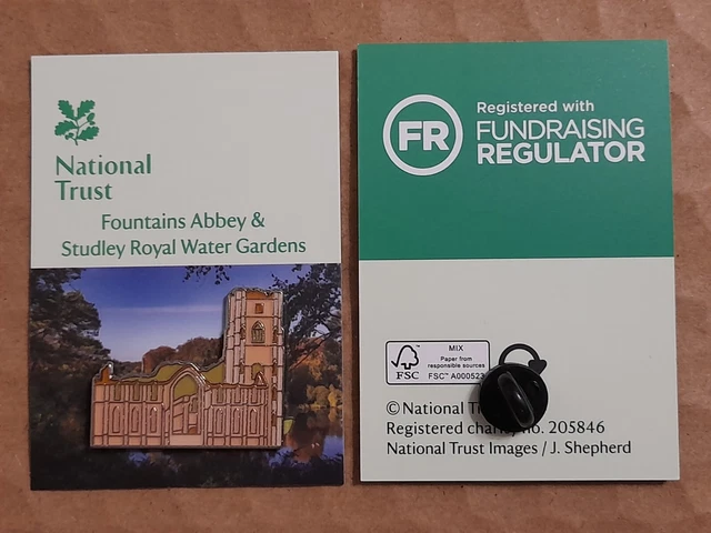 NATIONAL TRUST FOUNTAINS ABBEY 2024 Card Charity Pin Badge £6.49 ...