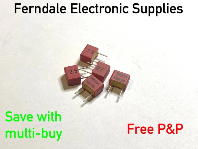 WIMA FKP2 GENERAL purpose Film capacitor ±2.5% 1000pF, 1nF, 63V, 100V 5 ...