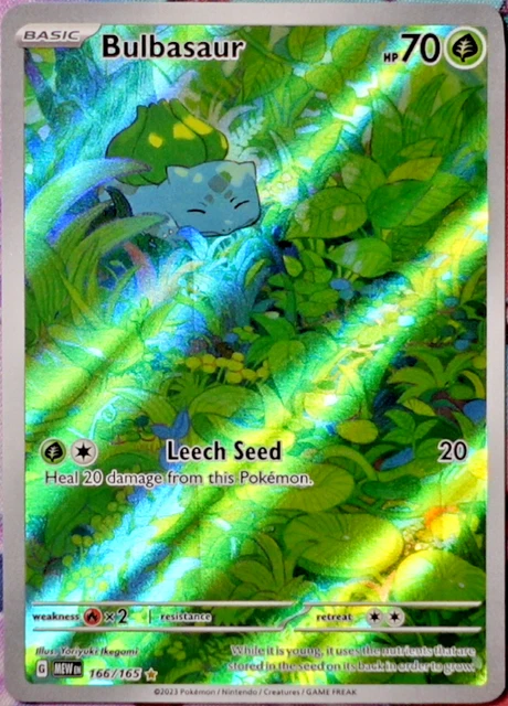 POKÉMON 151 BULBASAUR Art Rare 166/165 presque comme neuf anglais EUR ...