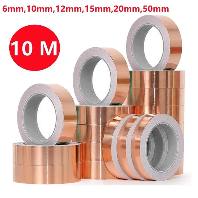10M ADHESIVE CONDUCTIVE Copper Tape EMI Shield Non oxidation Anti ...