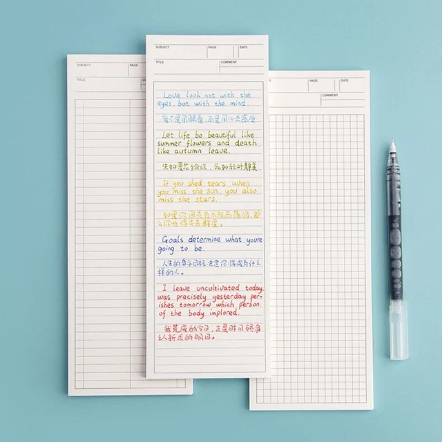 STATIONERY LONG NOTEPAD Non-sticky Writing Note Multi-functional Memo ...