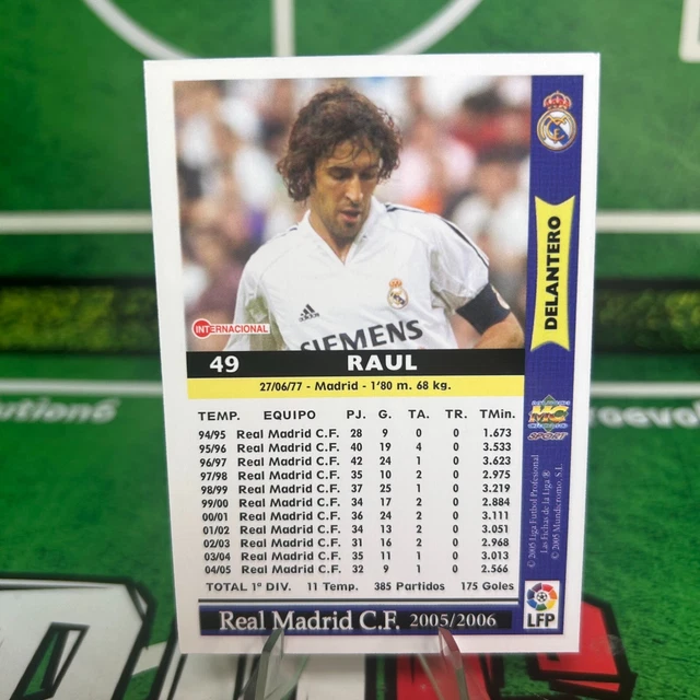 RAUL 49 - Real Madrid -Mundicromo Fichas De La Liga 2005 2006 Card EUR ...