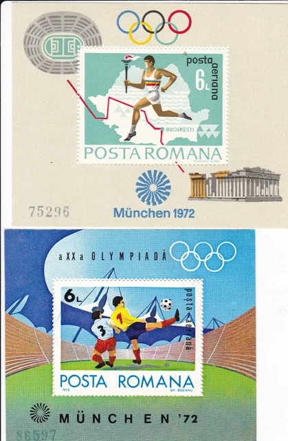 POSTA ROMANA OLYMPIC Games 1972 München 2 Blocks (B399) EUR 1,00 ...