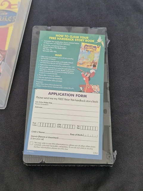 PETER PAN VHS New Factory Sealed Film Rare Storybook Insert Walt Disney ...