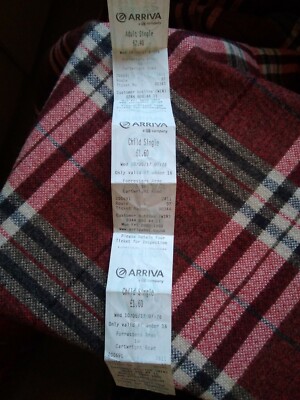 ARRIVA STRIP OF bus tickets dated May 2017, 1 x Adult and 2 x child ...