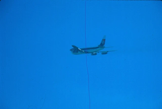 ORIGINAL CIVIL AIRCRAFT Plane Colour Slide Boeing 707 Leaving Heathrow ...
