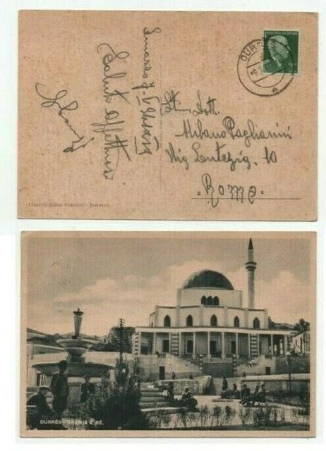 ALBANIA DURAZZO/DURRES 9/5/1941 Nice Postcard " Xhamia E Re " To Rome ...