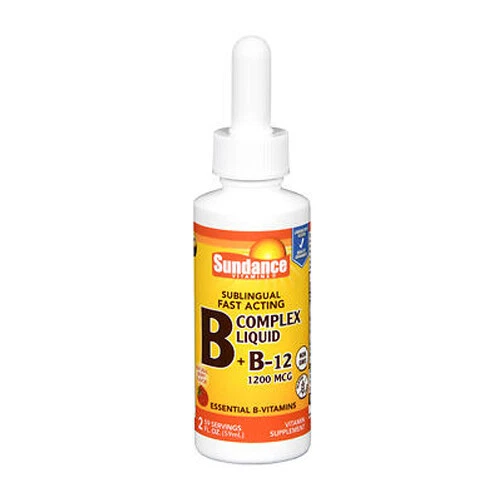 SUNDANCE VITAMINS B + B12 Complex Liquid Natural Berry Flavor 1200 mcg ...