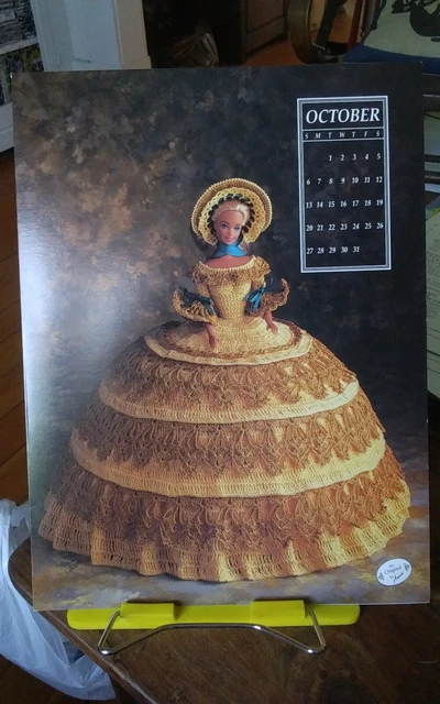 VTG ANNIES ATTIC calendar doll crochet gown chart Miss October ...