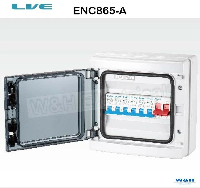 WEATHERPROOF CONSUMER UNIT Fusebox 6 Way 100Amp Switch Shed Garage 6 ...