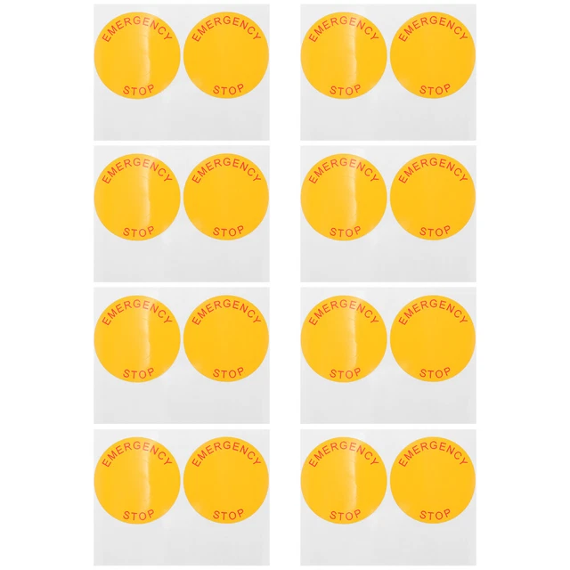 8 SHEETS EMERGENCY Stop Indicator Decal Label Decals Sign Caution ...
