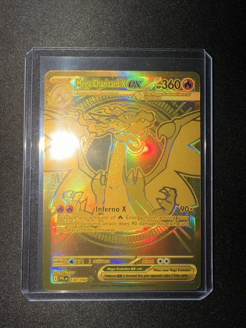 GOLD MEGA CHARIZARD X EX130/094 & Mega Charizard X EX109/094 NM Pack ...