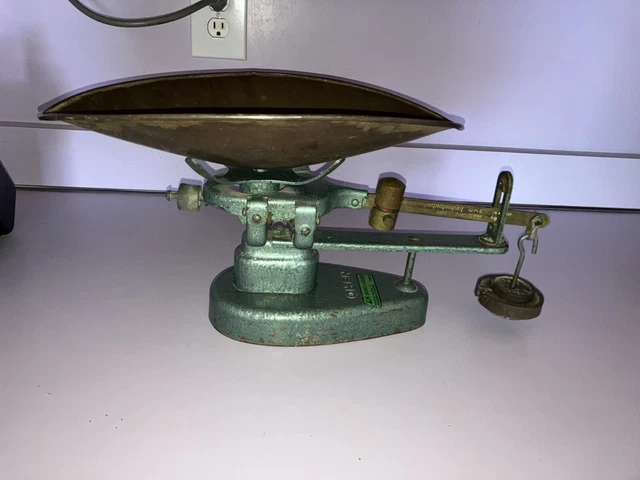 VINTAGE OKEN SCALE Moms Pops Store scale with weights nice condition ...