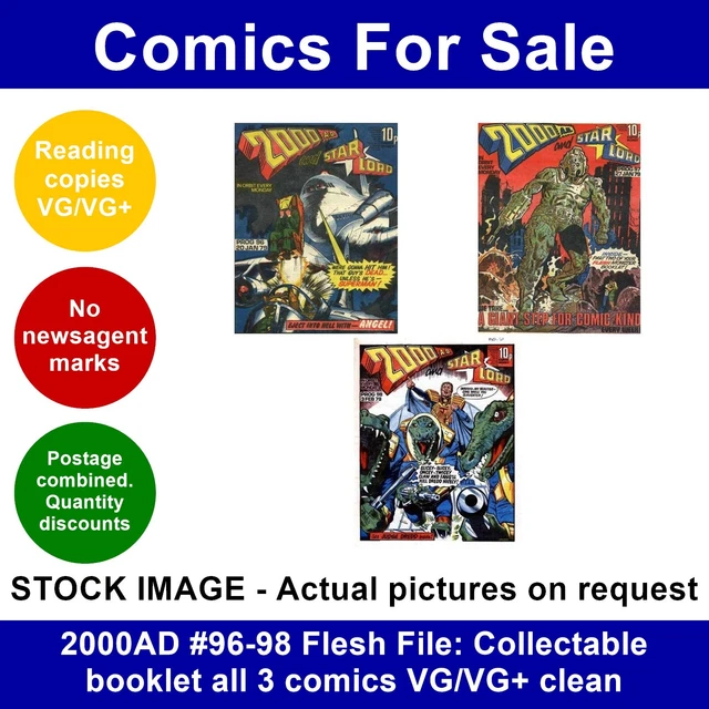 2000AD #96-98 FLESH File: Collectable booklet all 3 comics VG/VG+ clean ...