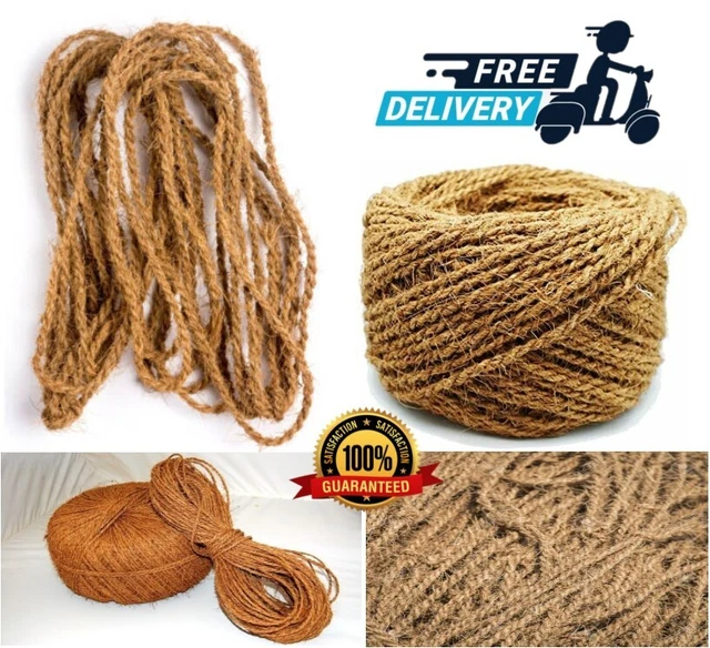 COCONUT HUSK COIR Fiber Rope Coir Twisted 100% Organic Handmade Natural ...