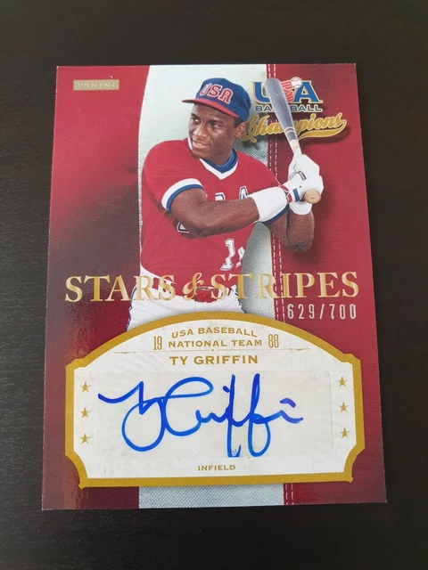 CARTA AUTOGRAFA TY Griffin 2013 Panini USA Baseball Champions/700 MLB ...
