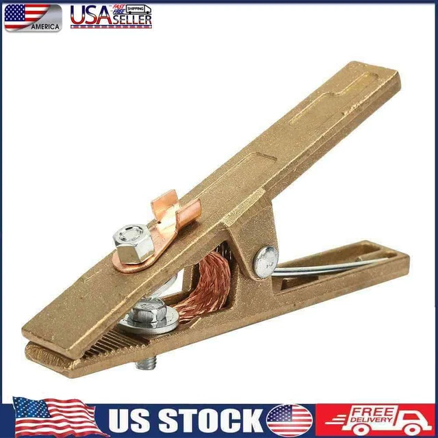 GROUND CLAMP WELDING Electrode Holder Earth Ground Cable Clip Crocodile ...