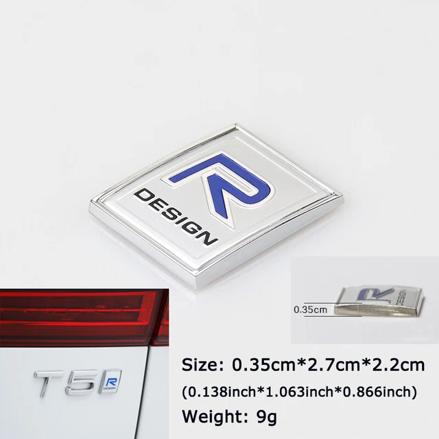 FOR VOLVO R design Logo 3D Metal Emblem Badge Rear Car Stickers V40 C30 ...