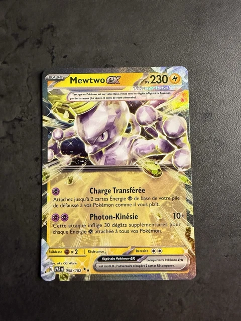 CARTE POKÉMON MEWTWO EX 058/182 PAR Ecarlate Violet Faille Paradoxe FR ...