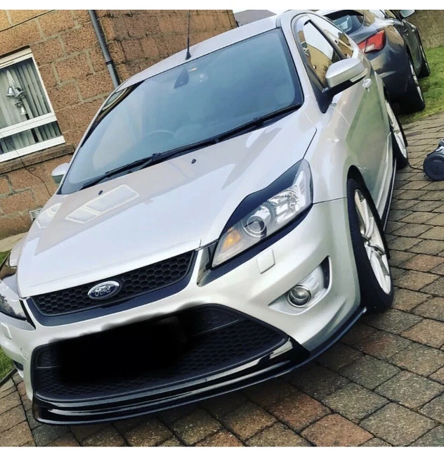 FORD FOCUS MK2 ST FRONT SPLITTER (GLOSS BLACK) ABS PLASTIC (07-11 ...