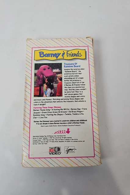 RARE BARNEY AND Friends VHS Treasure Of Rainbow Beard Time Life 1992 ...