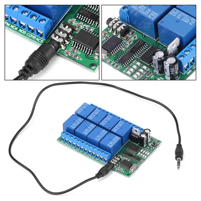 12V RELAY MODULE 8 Channel Relay Board DTMF Audio Decoder Relay Remote ...