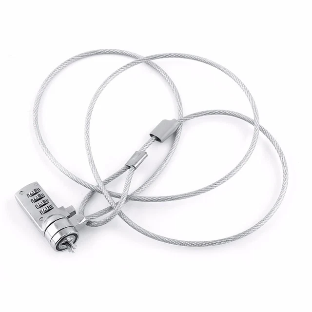 LOCK 4 DIGIT Password Lock Notebook Laptop Lock Security Cable Chain ...