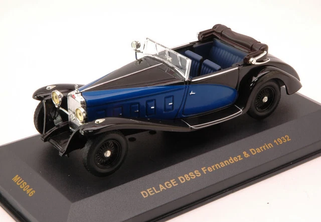 MINIATURE VOITURE VINTAGE diecast Ixo Model Delage D8SS Fernandez ...
