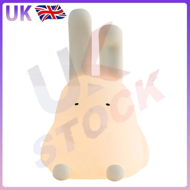 FOLDED EAR RABBIT Desk Lamp 1200mAh Silicone Table Lights Holiday Party ...