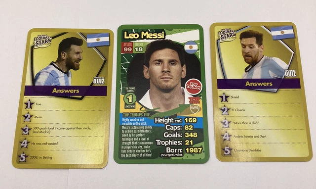 LIONEL MESSI CARDS 3x Top Trumps World Football Stars - Argentina PSG £ ...
