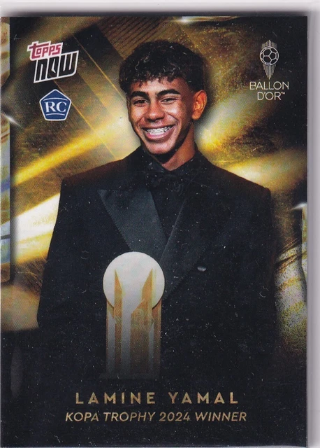 TOPPS NOW 2024 Ballon D'Or Soccer Lamine Yamal Rookie Lopa Trophy ...