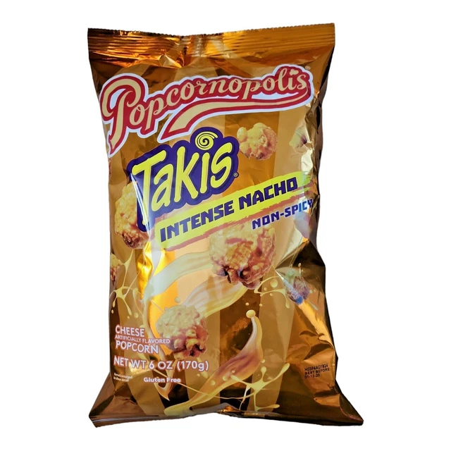 POPCORNOPOLIS TAKIS INTENSE NACHO Cheese Popcorn Chips Non-Spicy Snack ...