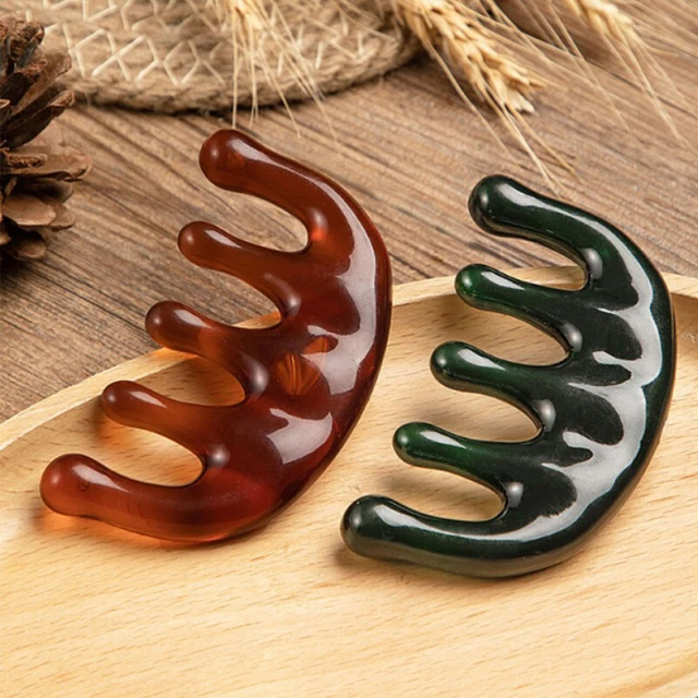 RESIN HEAD MASSAGER Scalp Gua Sha For Body Neck Leg Massage Five-claw ...