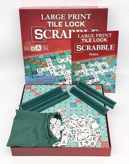 LARGE PRINT SCRABBLE ~ Rotating Tile-Lock Turntable 2019 - Complete £47 ...