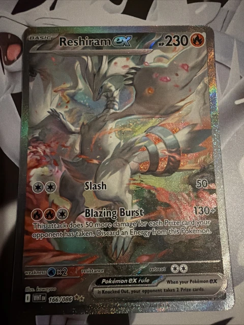 POKÉMON TCG RESHIRAM EX White Flare Card 166/086 Near Mint Condition £ ...