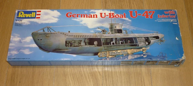 OLD REVELL 1/125 scale WW2 German U-Boat U-47 (with interior ...