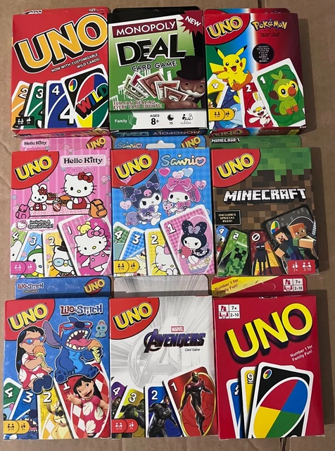 UNO CARD FAMILY games wild monopoly deal mine craft hello kitty Pokemon ...