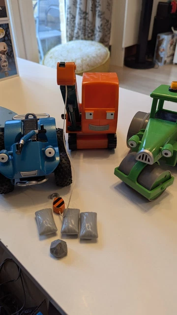 BOB THE BUILDER Toy Vehicle Scrambler Quad, Roley Steam, Grabber Crane ...
