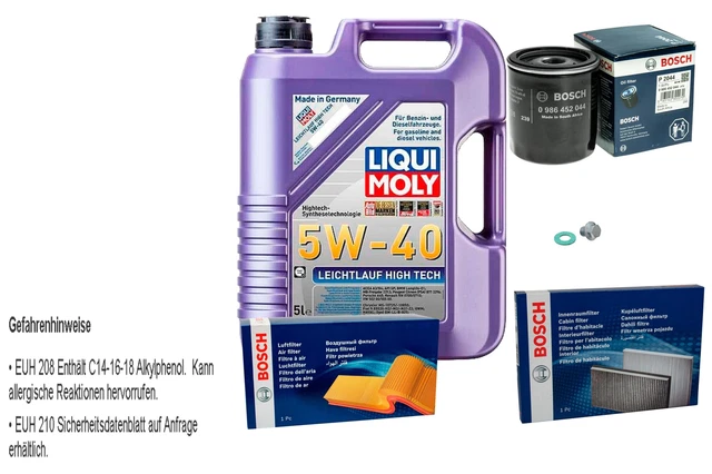 BOSCH INSPECTION SET 5l Liqui Moly Bon fonctionnement High Tech 5W-40 pour EUR 99,63 - PicClick FR