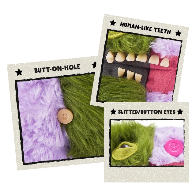 FUGGLER MISFIT MONSTERS 9-inch Plush Toy - Green & Lilac Funny Monster ...