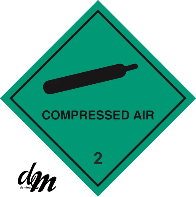 HEALTH AND SAFETY Hazard sticker Compressed Air 2 sticker 128mm/5 ...