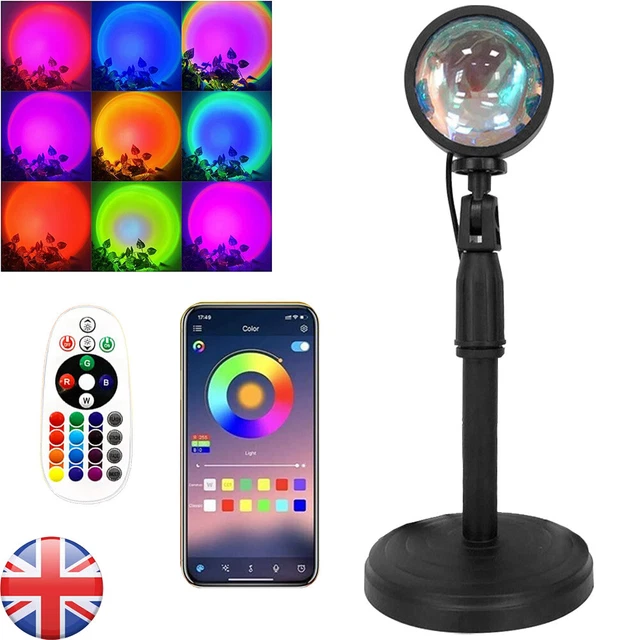 SUNSET PROJECTOR LAMP LED Sun Rainbow Atmosphere USB Night Light For ...