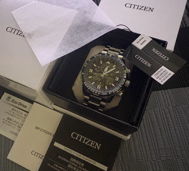 CITIZEN PROMASTER SKY Blue Angels JY8078-52L Eco-Drive Solar Atomic Men ...