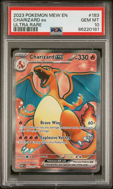 PSA 10 GM Charizard ex Pokémon MEW EN 151 Ultra Rare 183/165 JCG 2023 ...