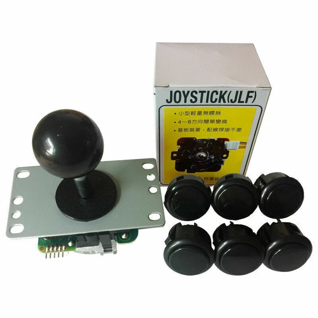 ORIGINAL SANWA JOYSTICK JLF-TP-8YT With 6 OBSF-30 Buttons Kit For DIY ...