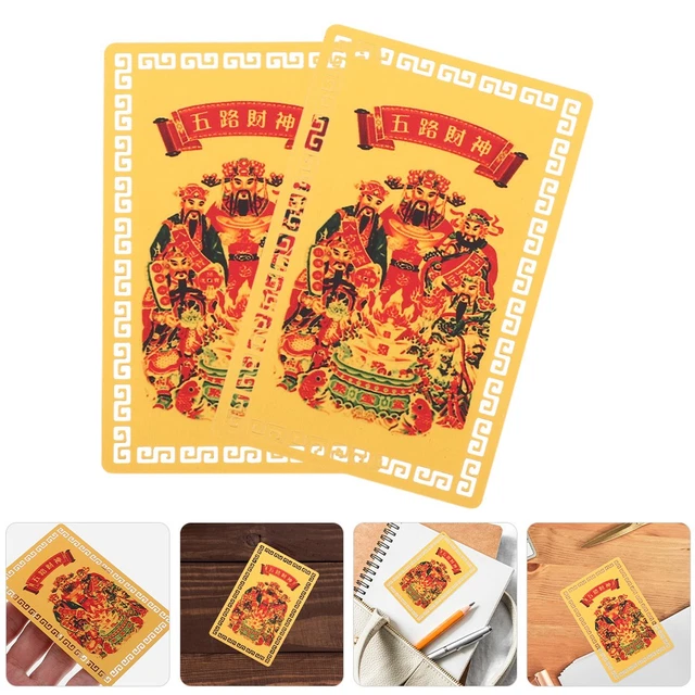 2PCS YEAR OF 2024 Tai Sui Card Gold Amulet Card Tai Sui Traditional ...