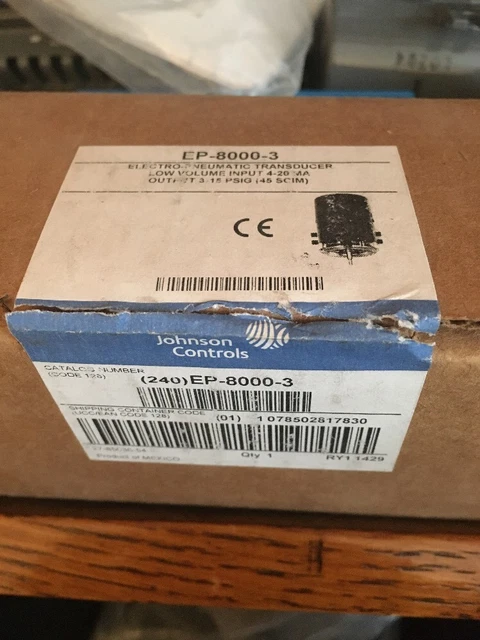 JOHNSON CONTROLS ELEKTROPNEUMATISCHER Wandler EP-8000-3 EUR 85,06 ...