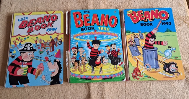 THE BEANO BOOK Vintage Annual Bundle X 3 Editions 1991 1992 1993 Dennis ...