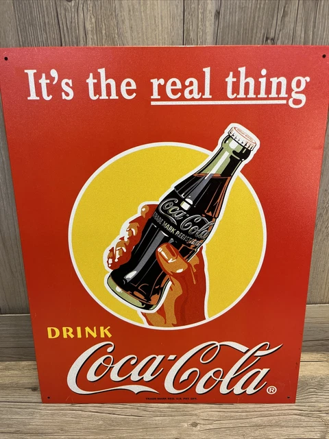VINTAGE INSPIRED COCA-COLA Coke It's The Real Thing Metal Sign 12"x 16 ...