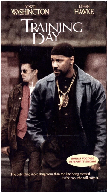TRAINING DAY- (BONUS Footage, Alternate Ending) Denzel Washington VHS ...